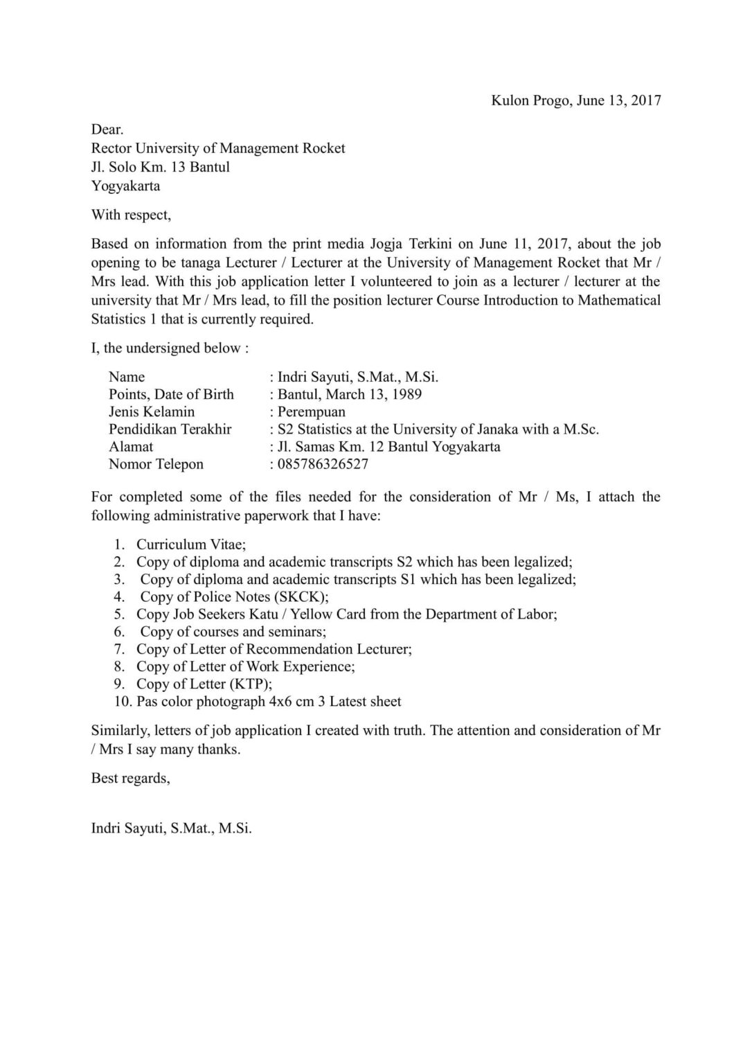 35+ Contoh Surat Lamaran Kerja : Simple, Word dan Tulisan Tangan