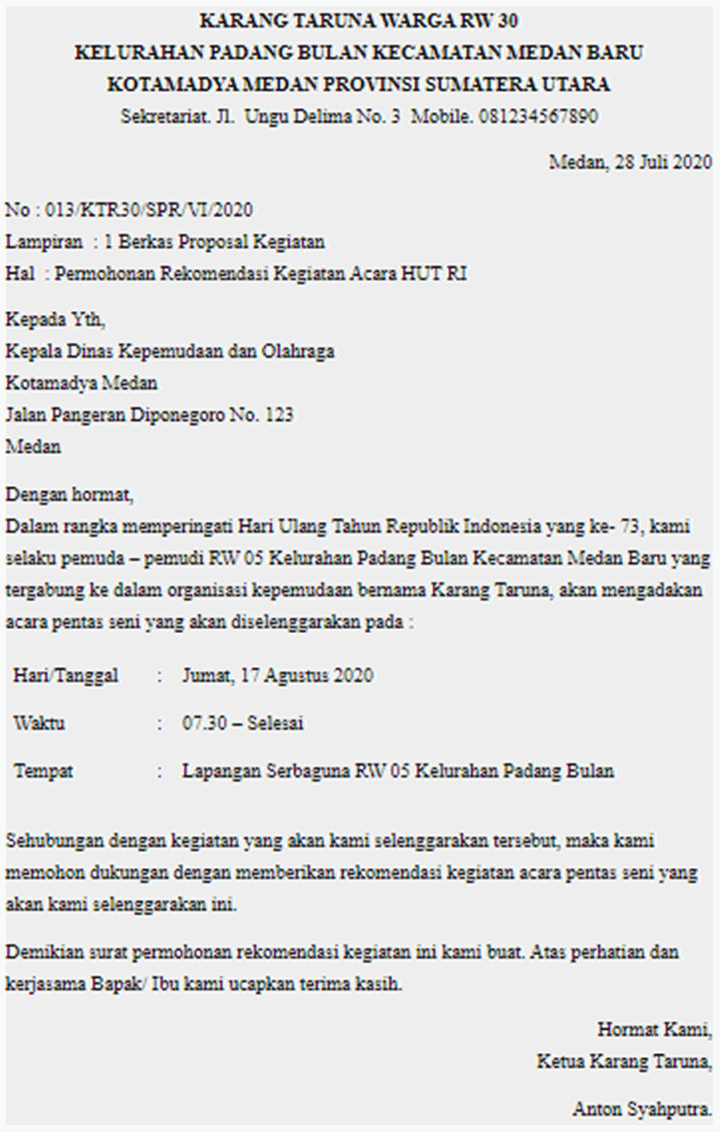 Pengertian Surat Permohonan Rekomendasi : Contoh dan Cara Membuat