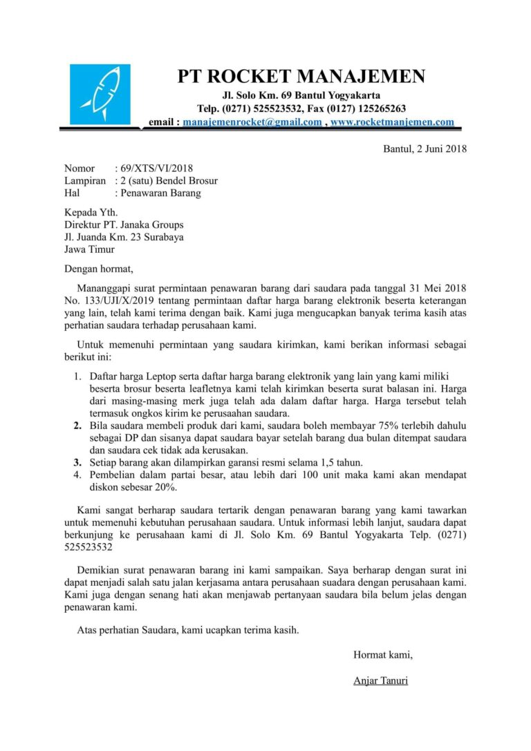25+ Contoh Surat Niaga : Penawaran, Barang, Pemesanan, Perkenalan
