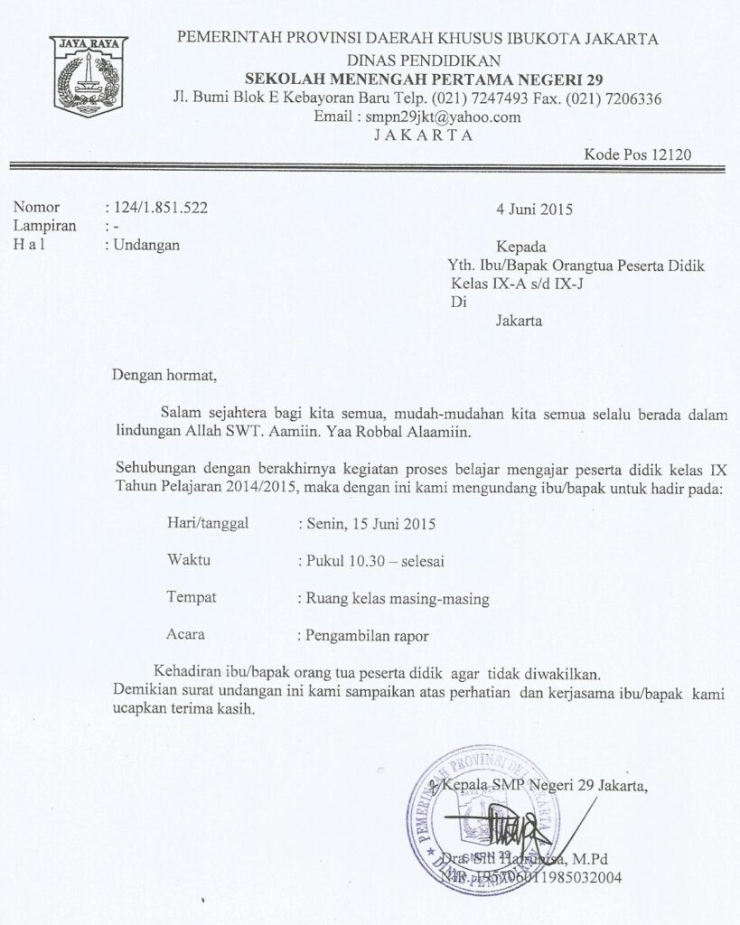 16 Contoh Surat Dinas Resmi Sekolah, Perusahaan, DLL - BIZBOX